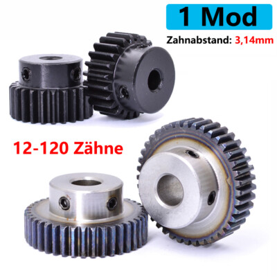 Modul 1 Stirnräder 12 Bis 120 Zähne Ritzel Zahnrad aus Stahl C45 Mit ...