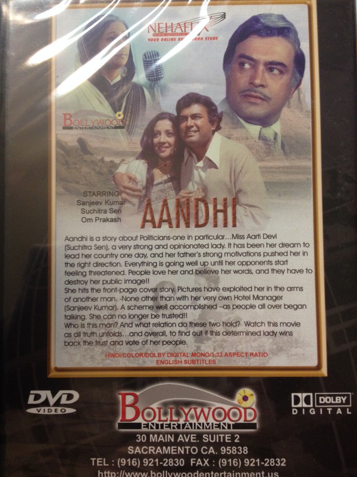 Aandhi, DVD, Bollywood Ent, Hindi Language, English Subtitles, New | eBay