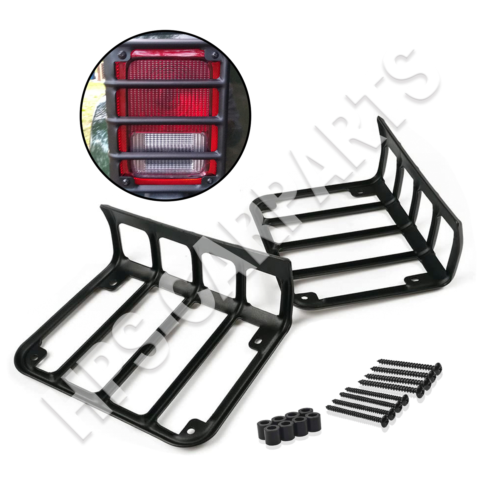 Tail Light Guards Cover Frame For 2007 - 2018 Jeep Wrangler JK Rear ...