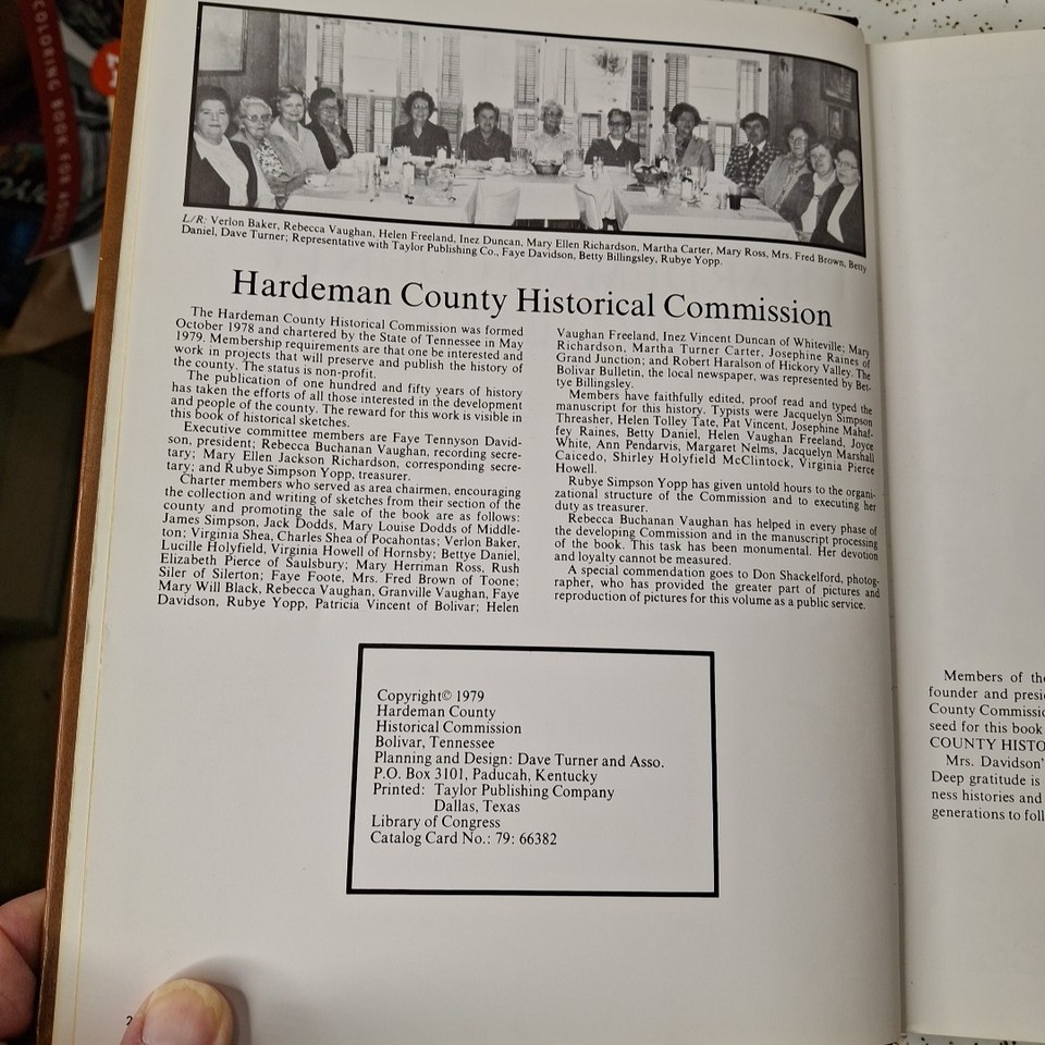 Hardeman County Historical Sketches 1979 Hardcover | eBay