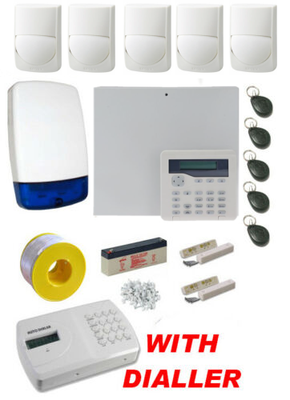 WIRED Burglar Alarm System PRO Kit LCD PROXIMITY Keypad 5 x PIR ...