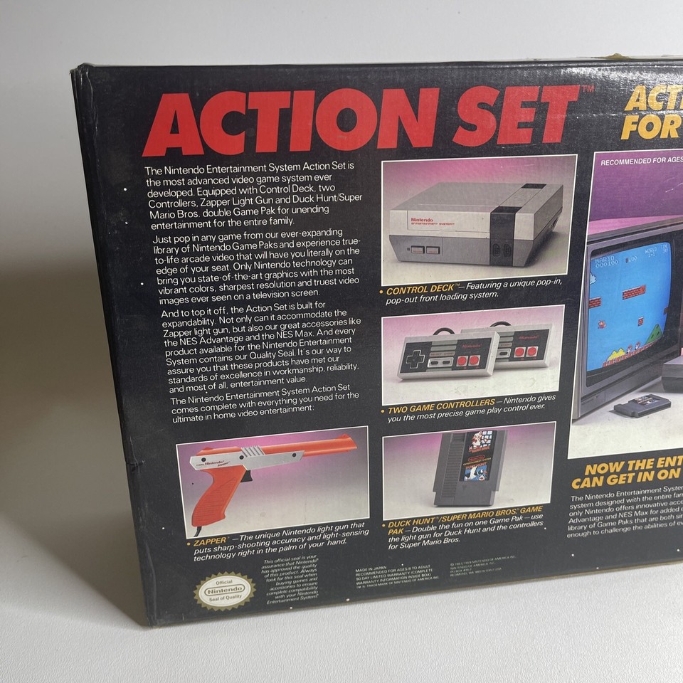 NES Nintendo Entertainment ACTION SET BOX ONLY (NO STYROFOAM) Orange ...