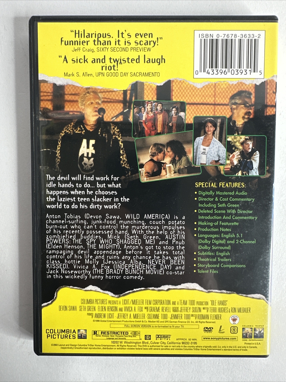 Idle Hands (DVD, 1999, Closed Caption) for sale online | eBay