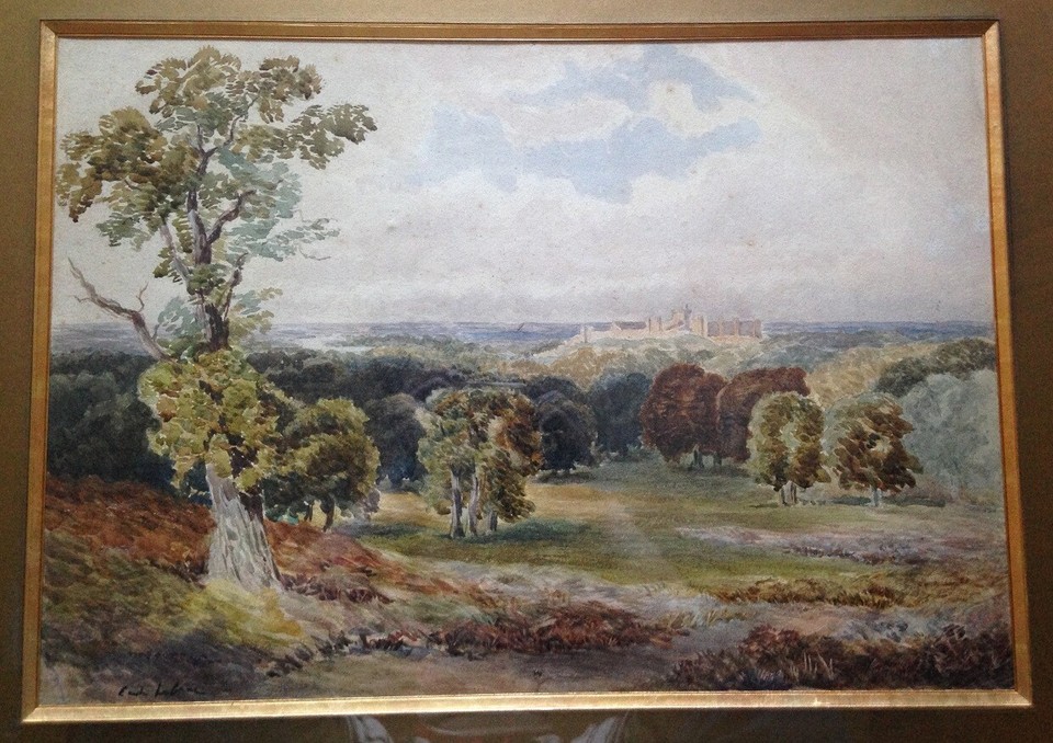 Tableau Cadre Aquarelle Vue de Paysage signé Émile LEBRUN (1864-1933 ...