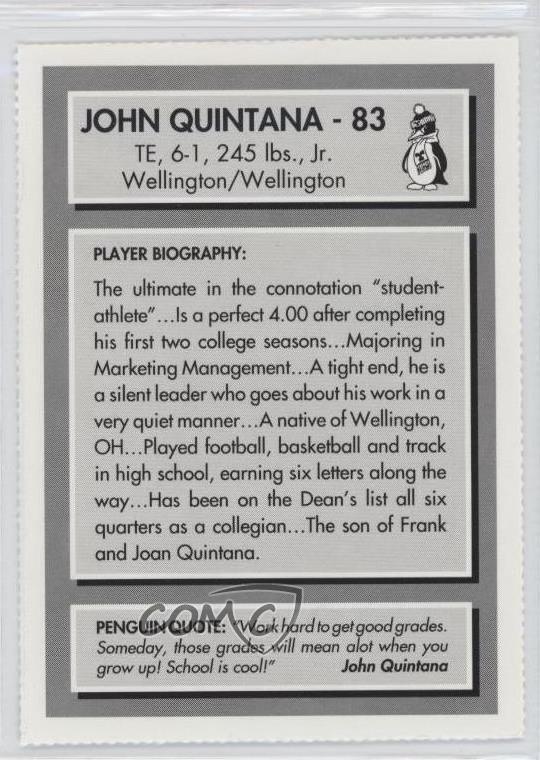 1992 Youngstown State Penguins John Quintana | eBay