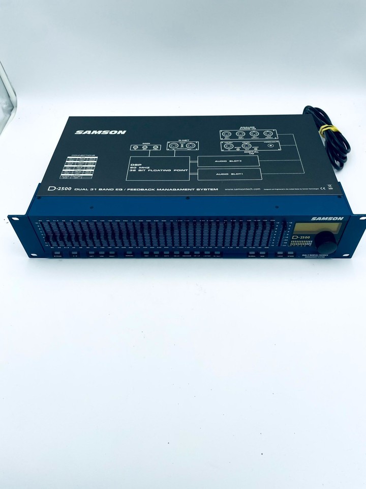 Samson D-2500 Stereo Graphic Equalizer Blue Dual 31-Band Digital ...