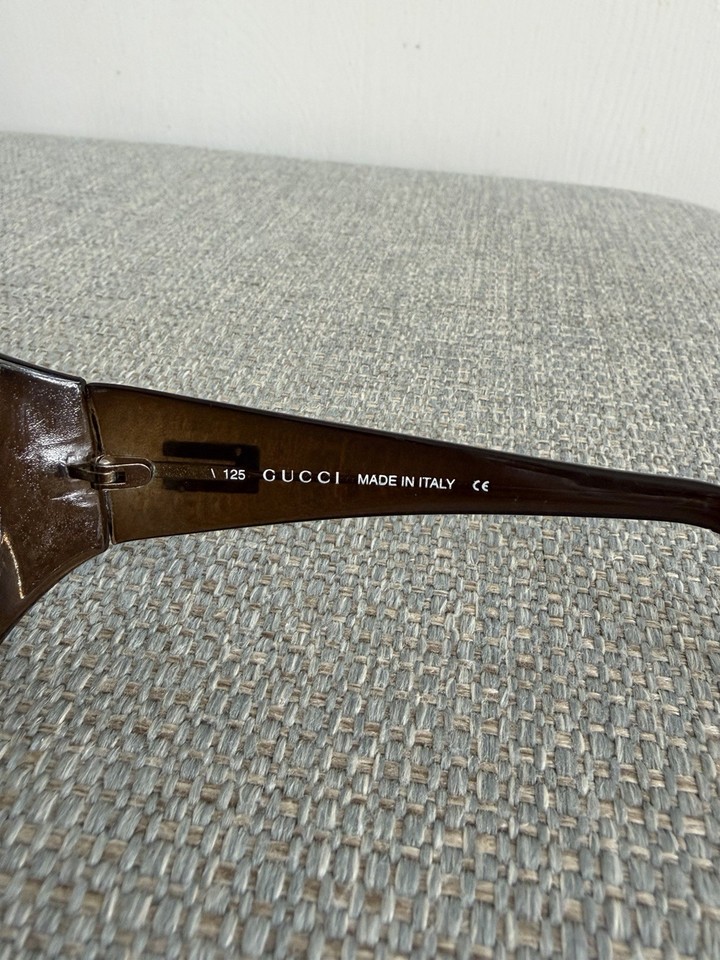Vintage Brown Gucci GG2433 Round Eyeglasses W/ Script Made in Italy | eBay