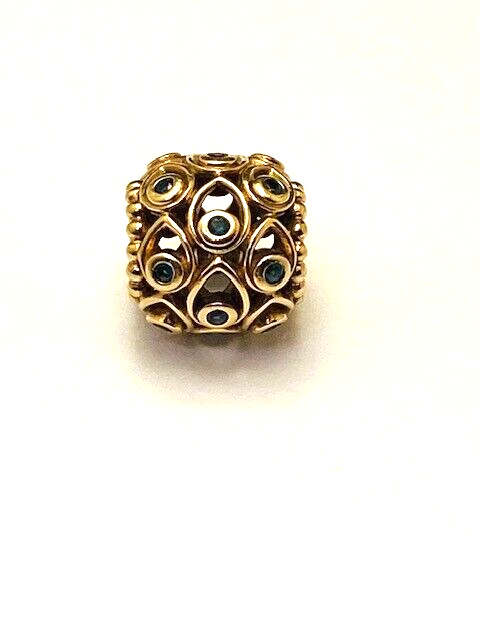 Authentic Pandora Openwork Ocean Treasure Topaz 585 14K Gold Charm | eBay