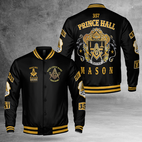 Custom Name Freemasonry 357 Prince Hall Mason 3D Baseball Jacket S-5XL ...