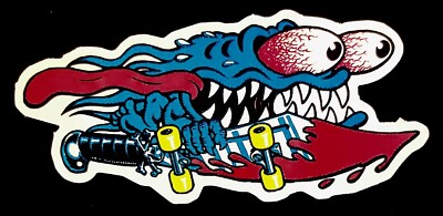 SANTA CRUZ STICKER "SLASHER SKATE" 4 3/4 X 2 1/8" GLOSSY | eBay