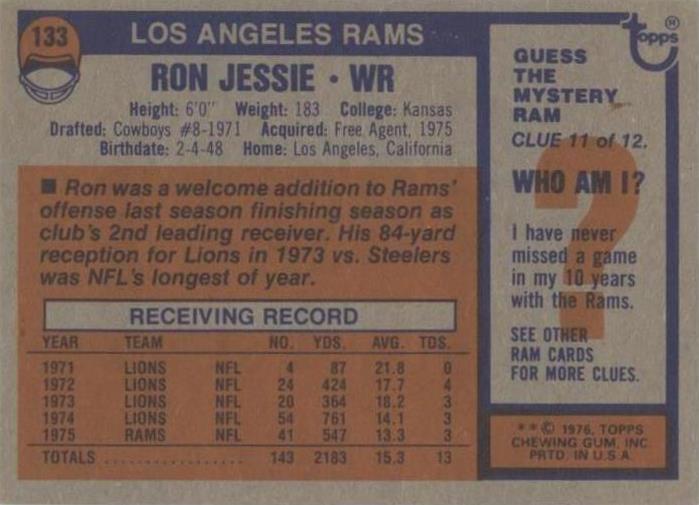 1976 Topps Ron Jessie #133 for sale | eBay