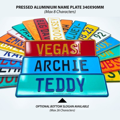 Small Pressed Metal Novelty Trucker Replica Car Show Number Name Plate ...