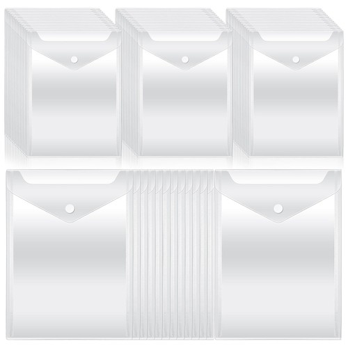 50Pcs Clear Plastic Envelopes for School Home Office 7.08 X 9.44Inch ...