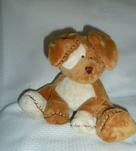 TOLO DOG plush toy rattle tan cream stitch features 7"H - NWOT