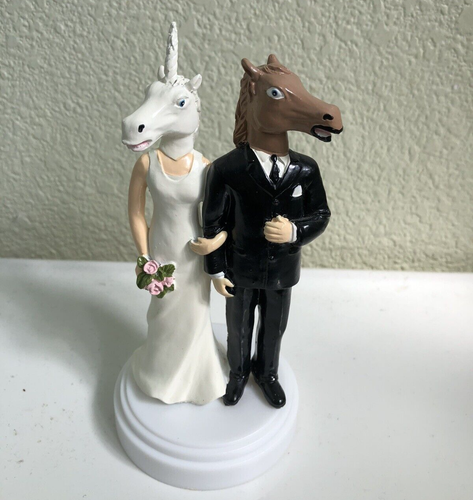 Unicorn and Horse Wedding Cake Topper by Archie McPhee 6.25 inches tall ...