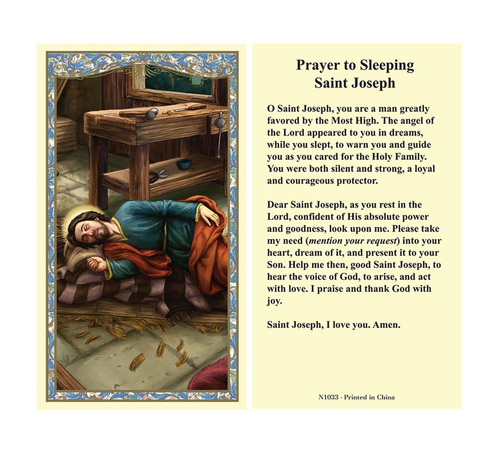 (2 copies) Sleeping St. Joseph Holy Prayer Card Cardstock Catholic | eBay