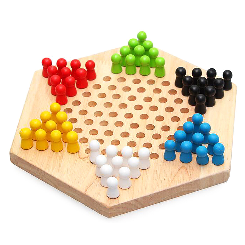Portable Chinese Checker Set Rubber Wood Chinese Checkers Chinese D3S5 ...