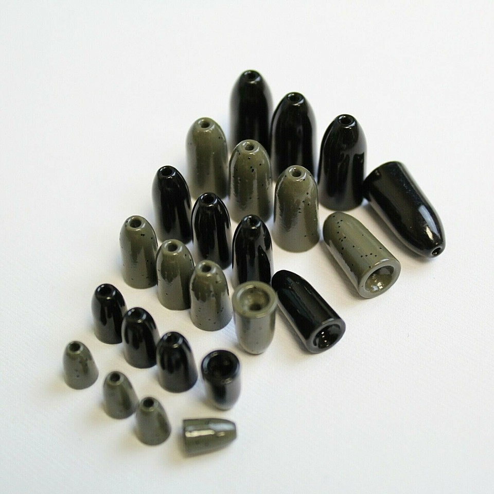 Dr Scotts Tungsten Bullet Worm Fishing Weights Hard Finish 10 Pack FREE ...