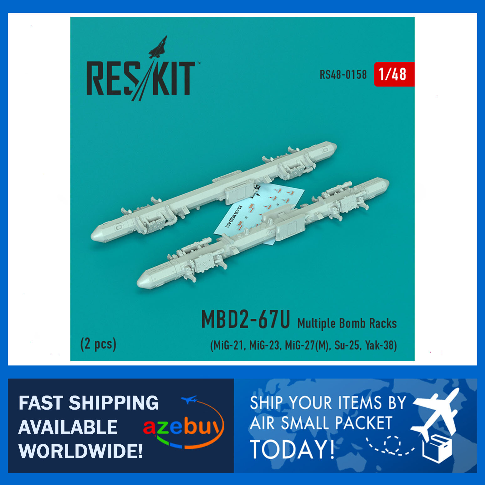 MBD2-67U Multiple Bomb Racks 2PCS (MiG-21,23,27(M)) 1/48 Model RESKIT ...