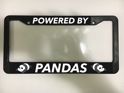POWERED BY PANDAS PANDA JDM JAPAN TUNER DRIFT FUN Black License Plate ...