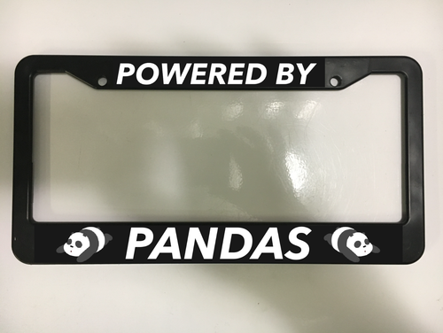 POWERED BY PANDAS PANDA JDM JAPAN TUNER DRIFT FUN Black License Plate ...
