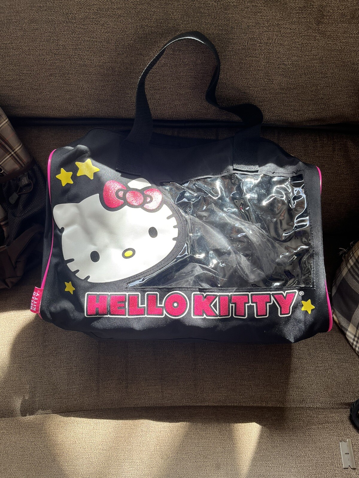 Hello Kitty Duffle Overnight Tote Gym Bag Black Sanr… - Gem