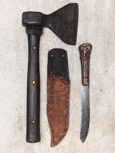 Native American Indian Belt Axe, Hand Forged Blacksmith Made Knife ...