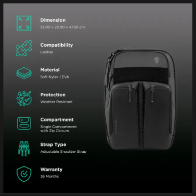 Alienware M15 X17 Esports Game Backpack Laptop Shock Absorbing Computer ...