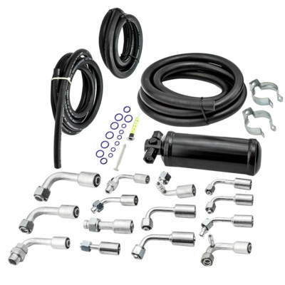 Universal 134a Air Conditioning Hose Kit R-Ring Fittings + Drier+A/C ...