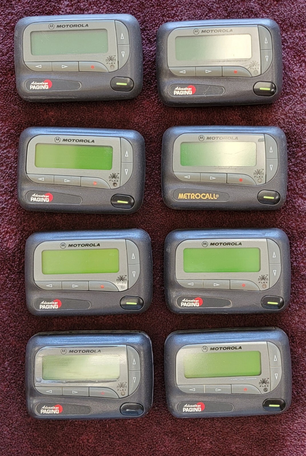 Lot of 8 Motorola Advisor Elite Alphanumeric Pagers * Untested * FREE ...