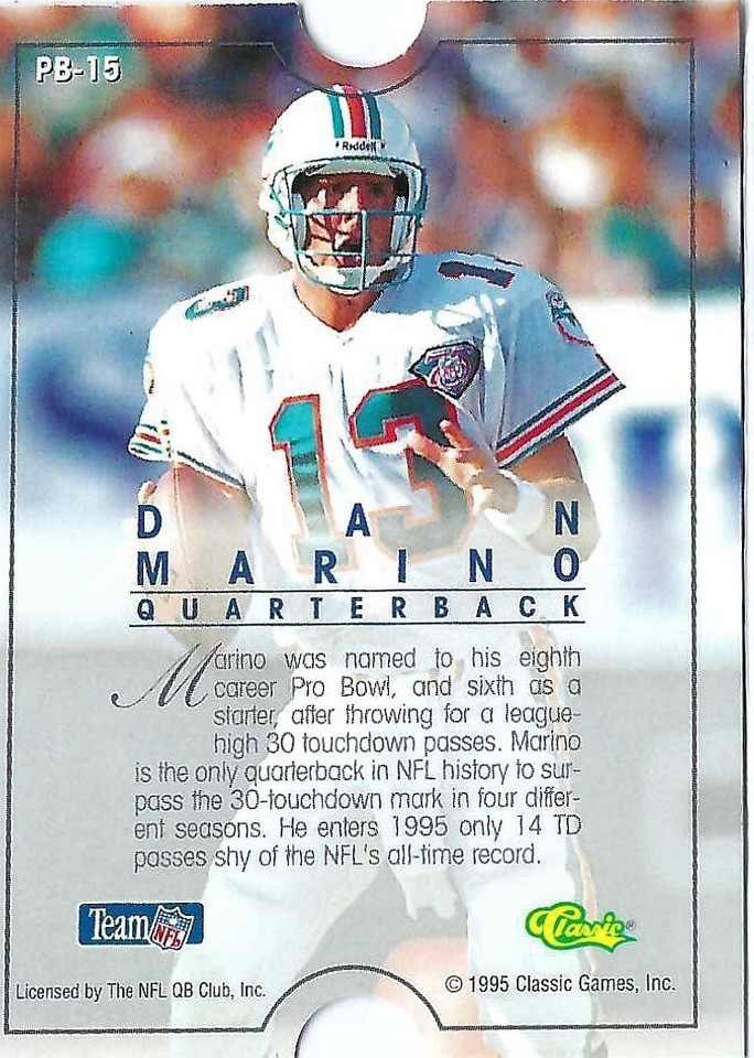 1995 Classic Pro Line Pro Bowl Hawaii Dan Marino -Miami Dolphins | eBay
