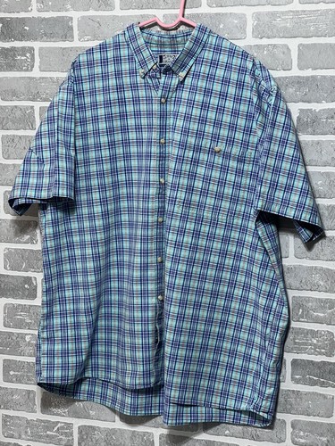 Sutter & Grant Mens XL Blue Plaid Button Down Short Sleeve Shirt Preowned | eBay