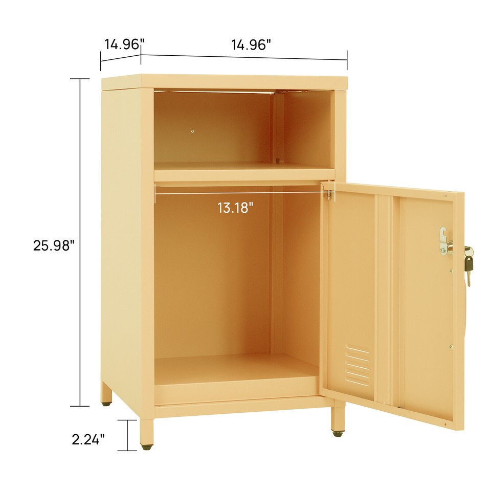 Night Table Lockable End Table Coffee Table Metal Locker Bedside ...