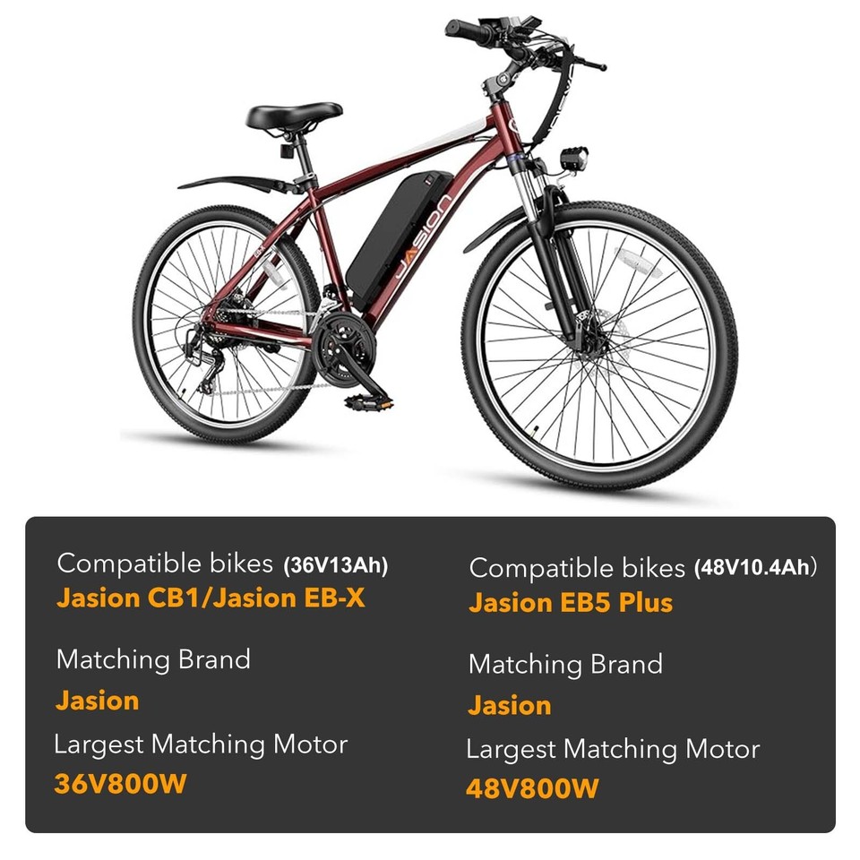 Jasion Ebike Battery 36V 13Ah 48V 10.4Ah for Jasion CB1 EB-X EB5 Plus ...