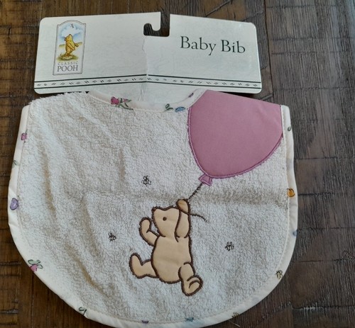 Vintage Classic Pooh Baby Bib Balloon Hamco Choose Color PINK BLUE ...