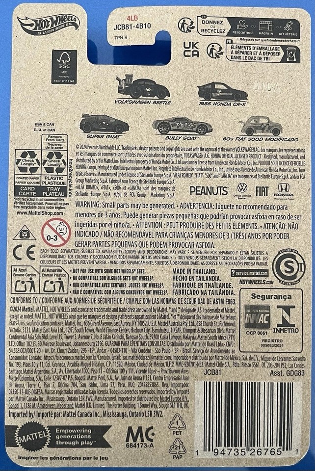 2025 Hot Wheels Silver Series Peanuts 75th Snoopy Volkswagen Beetle 1/ ...