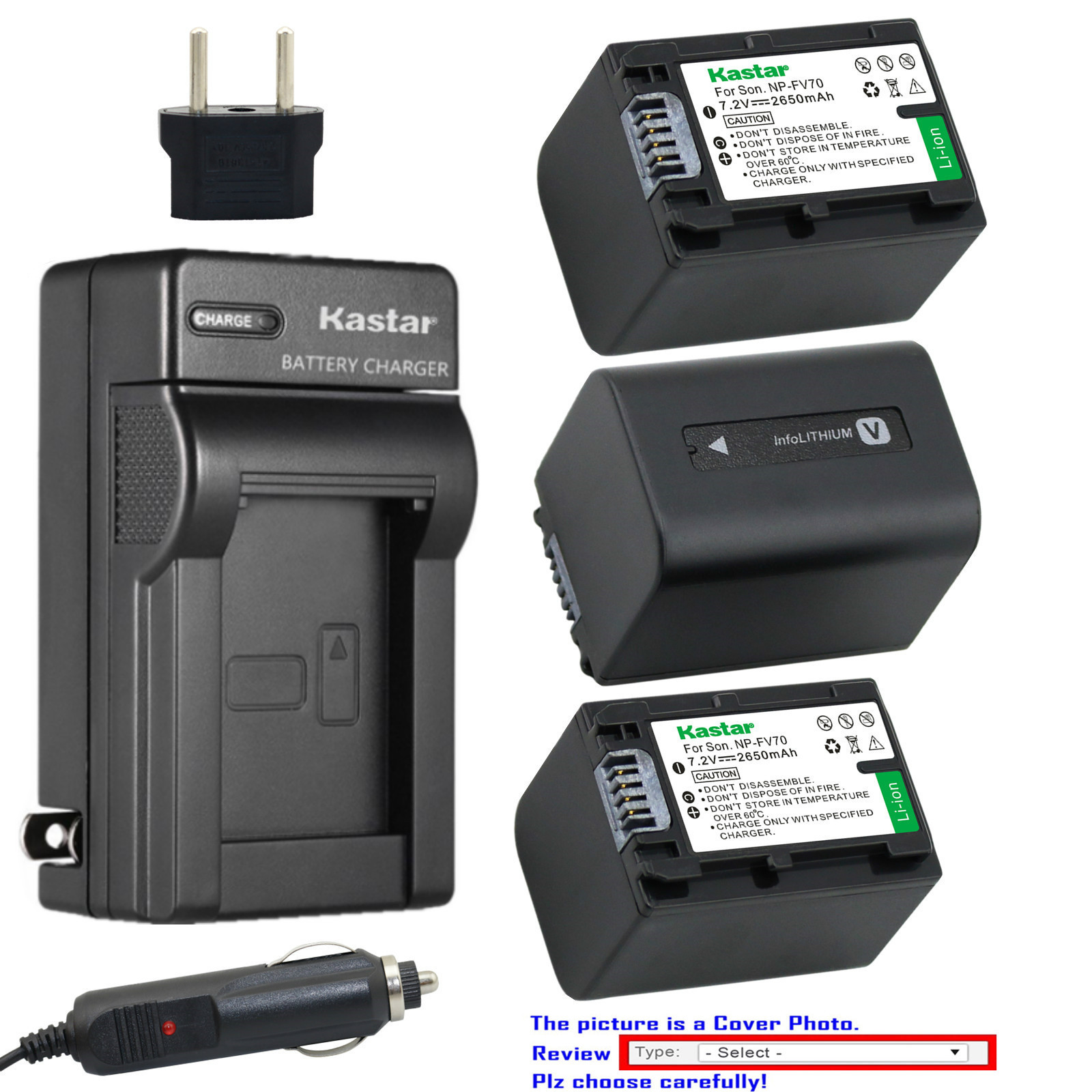 Kastar Battery Wall Charger for Sony Genuine NP-FH70 NP-FH50 NP-FH40 NP ...
