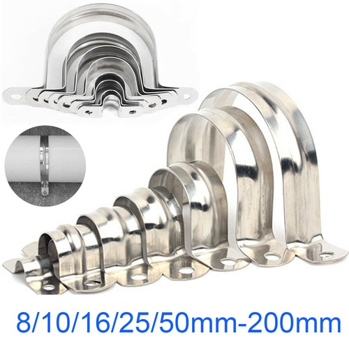 8/10/12/14/16/25/50-200mm Stainless Steel Plumbing Pipe Saddle Tube ...