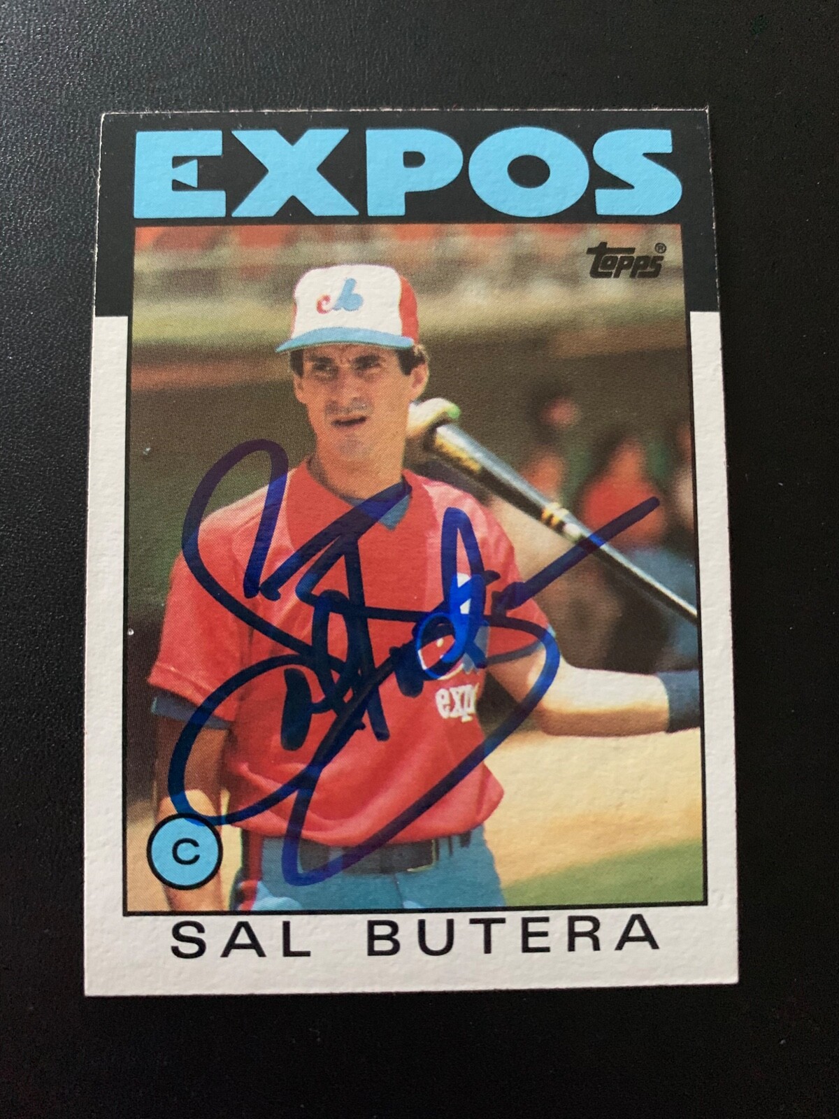Sal Butera Signed 1986 Topps Card Auto Montreal Expos Autograph ...