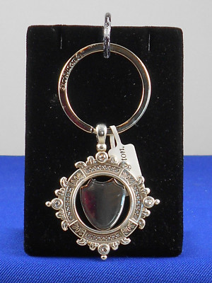 Brighton Silver Plated ROYAL CREST Crystal Accent Key Fob Keychain ...
