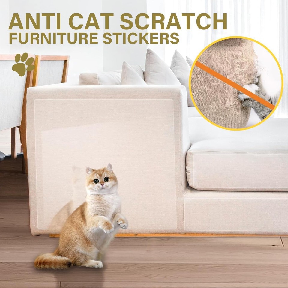 Anti-Cat Scratch Furniture Protector, Flexible Sticky Couch Corner ...