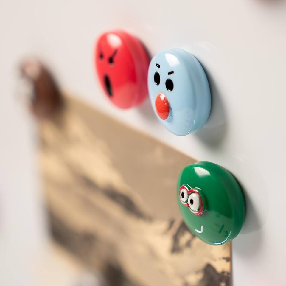 3D Emoji Fridge Magnets 16 Pcs Colorful Smiley Face Strong Decorative ...