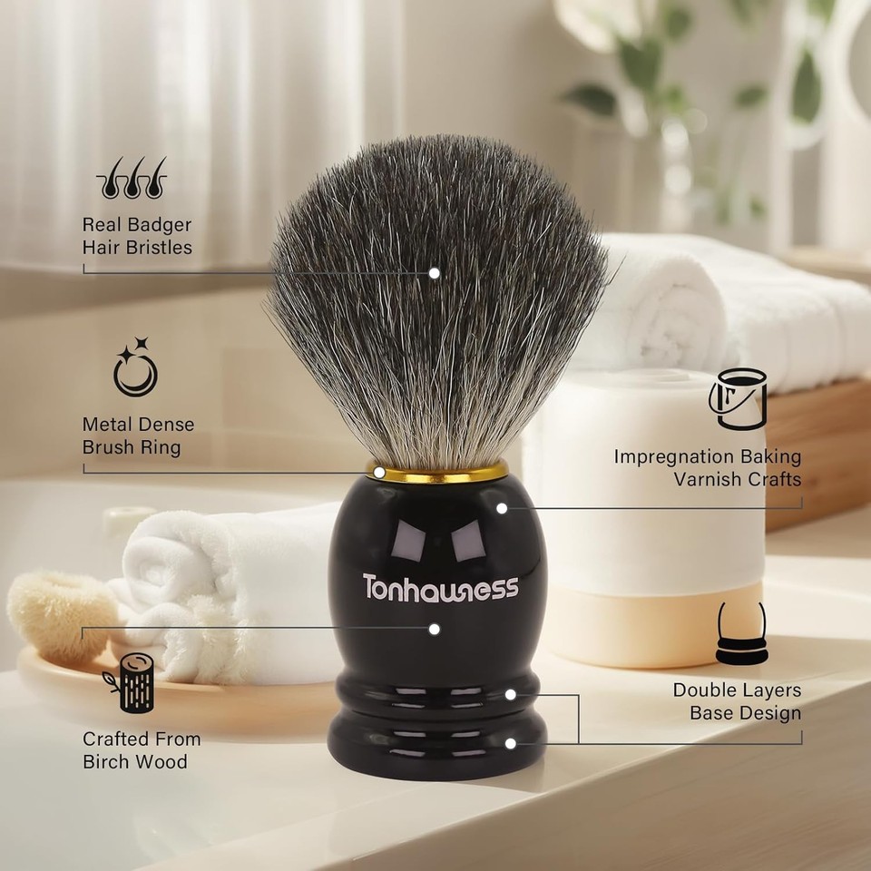 Shaving Brush Kit for Men, 4 in 1 Shaving Brushes Set Includes Badger ...