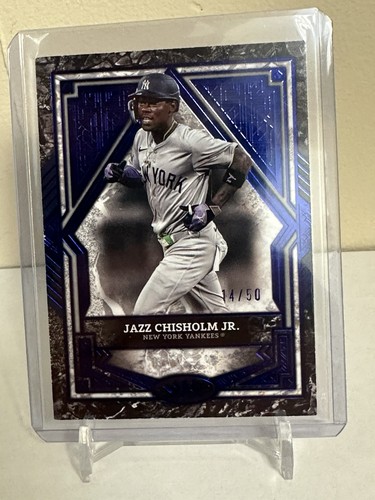 JAZZ CHISHOLM JR. 2025 TOPPS TIER ONE BASEBALL TIER 2 BLUE FOIL /50 ...