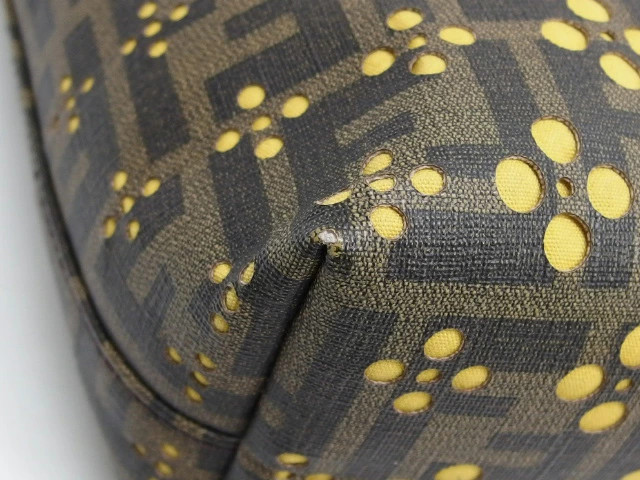 FENDI Mini Logo Pattern Tote Bag Punching Flower No Cash on Fee ...