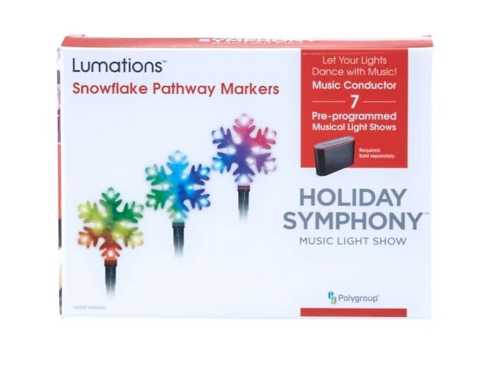 Lumations Symphony of Lights 6.7 ft 3 Ct Pathway Marker Musical Light ...