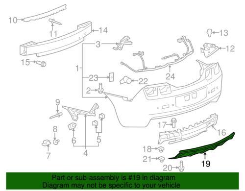 Genuine GM Black Rear Bumper Fascia Molding 92218168 | eBay