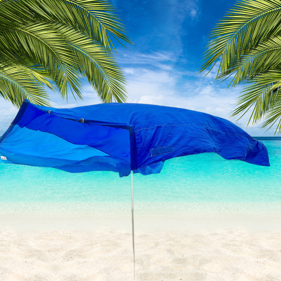 Sail Shade Full Size Beach Sun Shade Wind Powered Beach Shade Summer ...