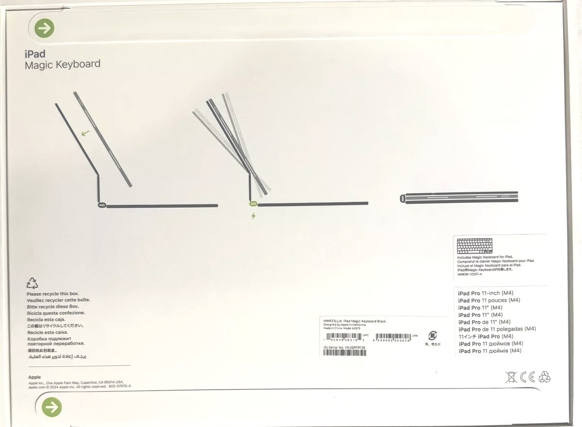 2024- Apple Magic Keyboard 11“ for iPad Pro (M4)-BLACK, MWR23LL/A ...