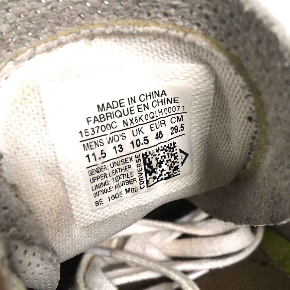 Converse Cons Shoes Mens Size 11.5 White Athletic Lace Up Casual ...